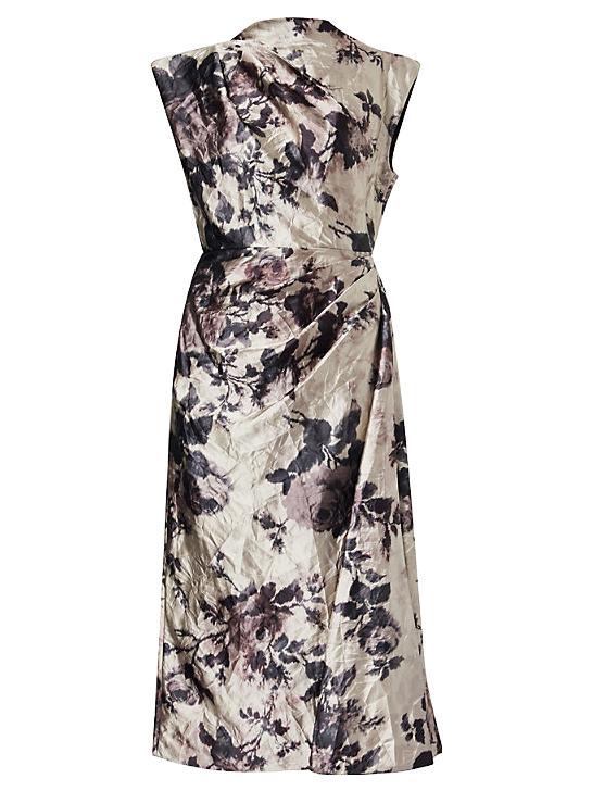 ERDEM Floral Draped Midi Dress